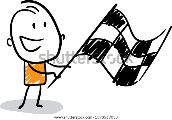 Man Winner Competition Doodle Style Vector Stock Vector (Royalty Free ...