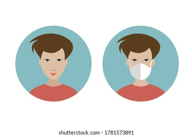 Man Without Mask Protecting Against Corona Stock Vector (Royalty Free ...