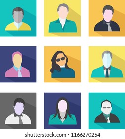 Man Woman Avatar Rectangle Flat Icon Stock Vector (Royalty Free ...