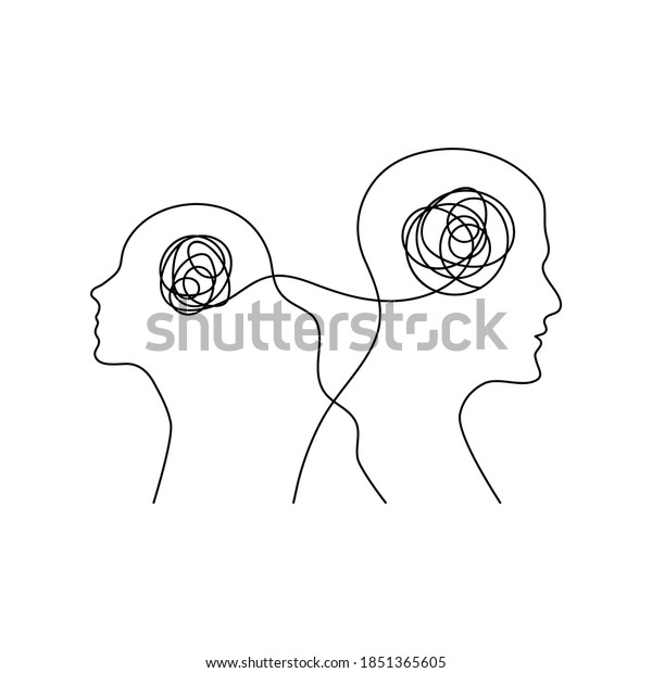 Man Woman Connected By Thread Love Stock Vector (Royalty Free ...
