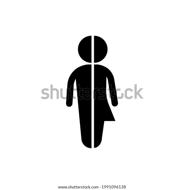 Man Woman Split Illustration Vector Black Stock Vector (Royalty Free ...