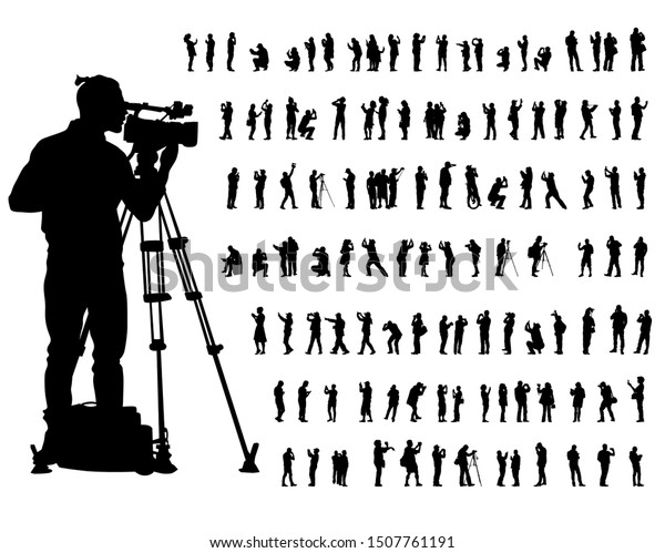 Man Women Camera On White Background Stock Vector (Royalty Free) 1507761191