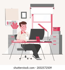594 Cartoon man animated office Stock Vectors, Images & Vector Art ...