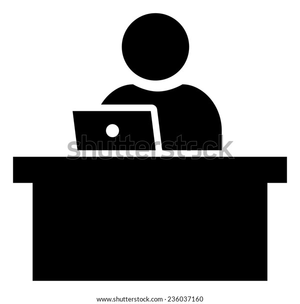 Man Working On Laptop Icon Stock Vector (Royalty Free) 236037160