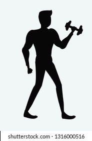 Man Workout Shadow Black Stock Vector (Royalty Free) 1316000516 ...