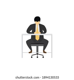 Man Write On Desk Front Illustration Stock Vector (Royalty Free ...
