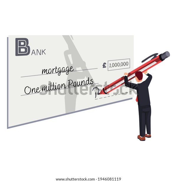 Man Writing Check Hand Hold Bank Stock Vector (Royalty Free) 1946081119 ...