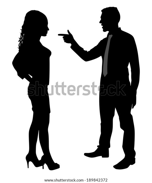 Man Yelling Pointing Woman Vector Stock Vector (Royalty Free) 189842372
