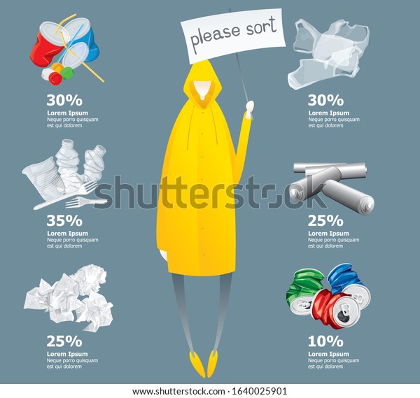 Man Yellow Raincoat Streamer Poster Inscription Stock Vector (Royalty ...
