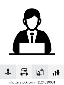 Management Human Resource Icons White Background Stock Vector (Royalty ...