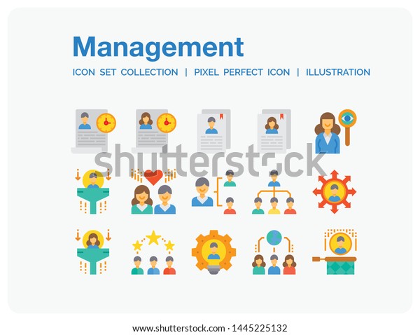 Management Icons Set Ui Pixel Perfect Stock Vector (Royalty Free ...