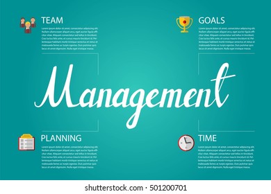 Management Infographic Design Template Hand Lettering Stock Vector ...