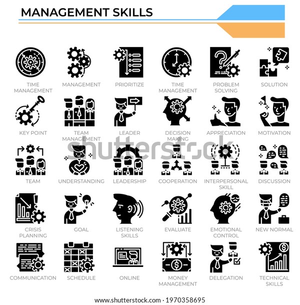 Management Skills Icon Set Website Presentation Stock Vector (Royalty ...