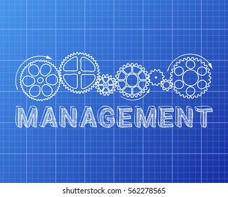 Management Text Gear Wheels Hand Drawn Stock Vector (Royalty Free ...
