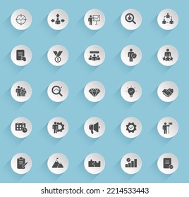 Management Vector Icons On Round Puffy Stock Vector (Royalty Free ...