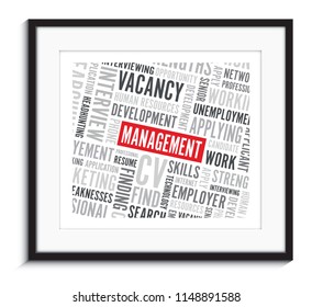 Management Word Background Picture Frame Stock Vector (Royalty Free ...