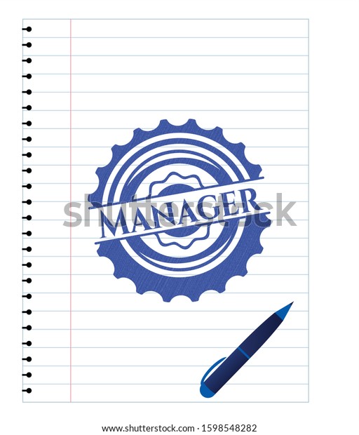 Manager Drawn Pen Blue Ink Vector Stock Vector (Royalty Free ...