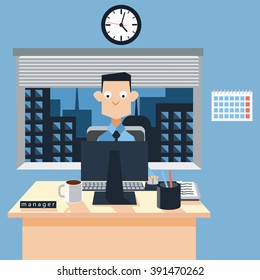Manager Flat Design Stock Vector (Royalty Free) 391470262 | Shutterstock