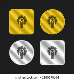 Manager Gold Silver Metallic Coin Logo Stock Vector (Royalty Free ...
