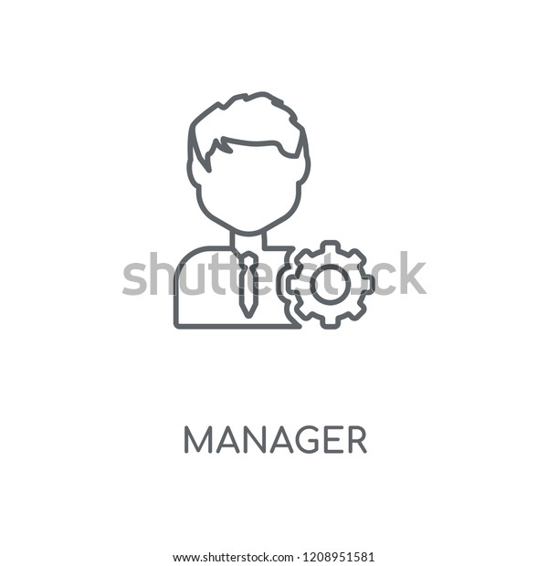 Manager Linear Icon Manager Concept Stroke Stock Vector (Royalty Free ...