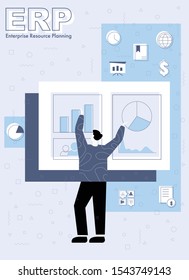 Manager Men Uses Erp Growing Scaling Stock Vector (Royalty Free ...