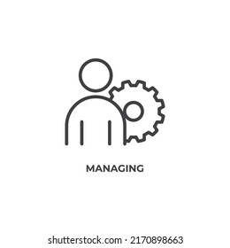 Managing Line Icon Linear Style Sign Stock Vector (Royalty Free ...