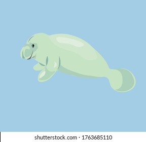 Manatee Icon Logo Stock Vector (Royalty Free) 1763685110 | Shutterstock