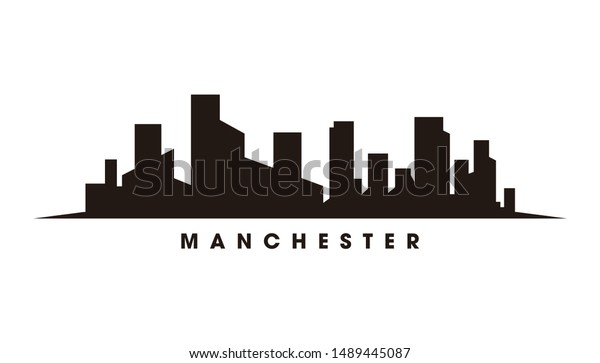 Mancester Skyline Landmarks Silhouette Vector Stock Vector (Royalty ...