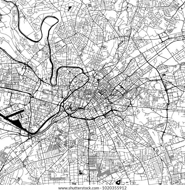 Manchester Downtown Vector Map Monochrome Artprint Stock Vector ...