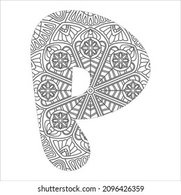 Mandala Alphabet P Letter Vector Stock Vector (Royalty Free) 2096426359 ...
