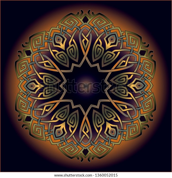 Mandala Art Knot Ornament Stock Vector (Royalty Free) 1360052015 ...