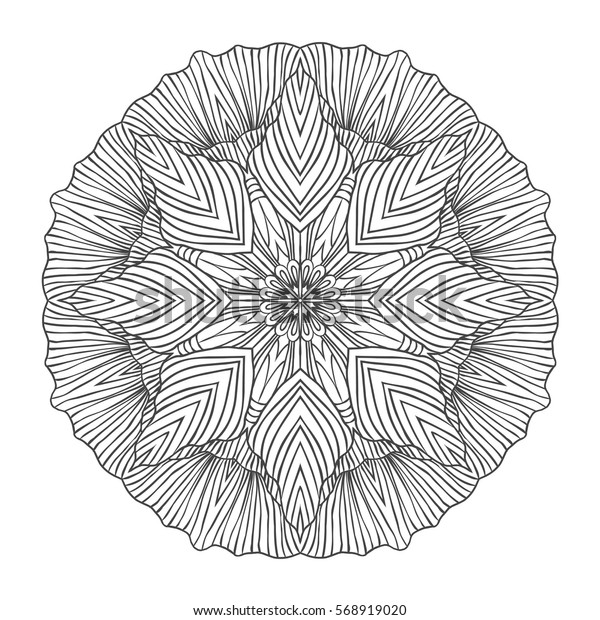 Mandala Black On White Abstract Vector: vetor stock (livre de direitos ...