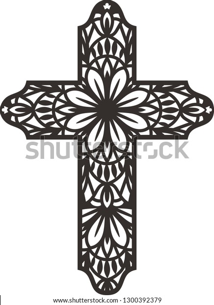 Mandala Cross Zentangle Cross Window Decal Stock Vector (Royalty Free ...