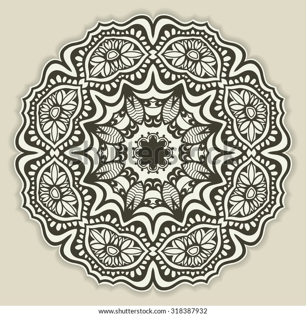 Mandala Geometric Round Ornament Cut Out Stock Vector (Royalty Free ...