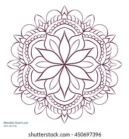 Mandala Success Circular Ornament On White: Stockvektorkép ...
