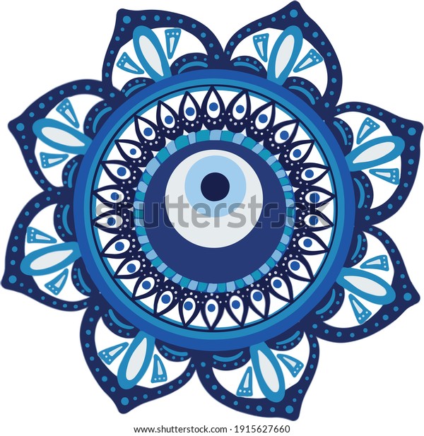 Mandala Greek Evil Eye Vector Symbol Stock Vector (Royalty Free ...