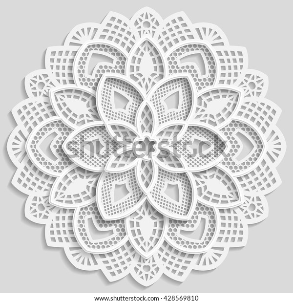 Mandala Lacy Paper Doily Decorative Flower Stock Vector (Royalty Free ...