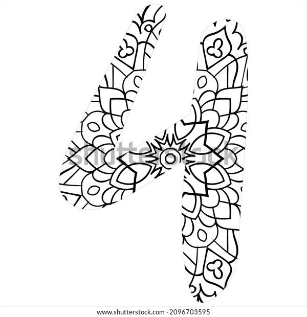 Mandala Number Vector 4 Illustration Stock Vector (Royalty Free ...