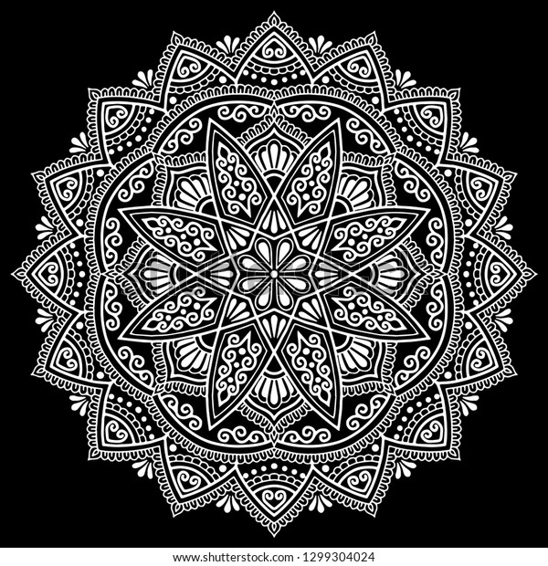 Mandala Pattern White Doodles Sketch Good Stock Vector (Royalty Free ...