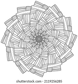 Mandala Rectangular Petals Dots Antistress Coloring Stock Vector ...