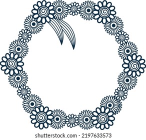 Mandala Round Frame Coloring Page Stock Vector (Royalty Free ...