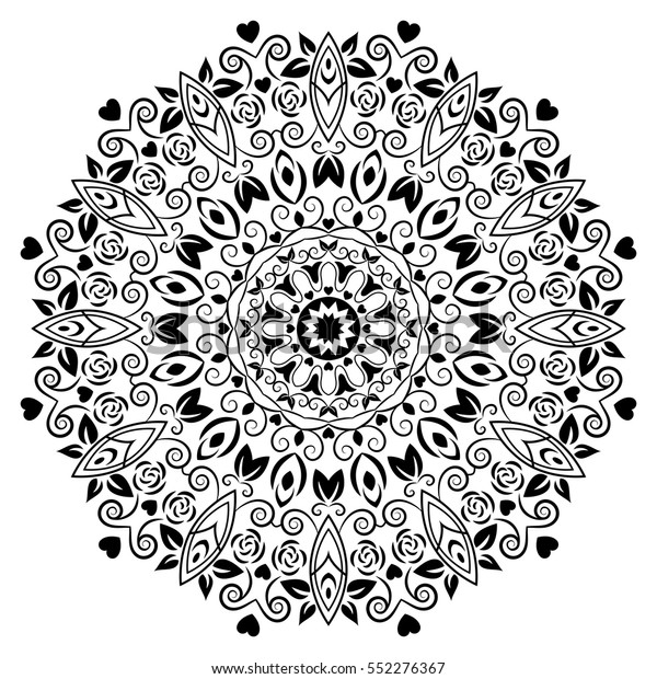 Mandala Round Ornament Circled Element Design Stock Vector (Royalty ...