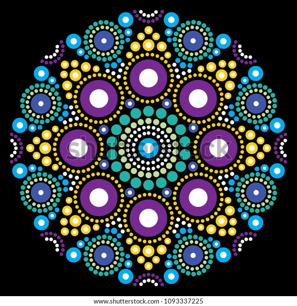 Mandala Vector Art Australian Dot Painting: เวกเตอร์สต็อก (ปลอดค่า ...