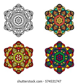 Mandala Vector Image Spherical Blackandwhite Color Stock Vector ...