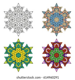 Mandala Vector Image Spherical Blackandwhite Color Stock Vector ...