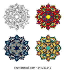 Mandala Vector Image Spherical Blackandwhite Color Stock Vector ...
