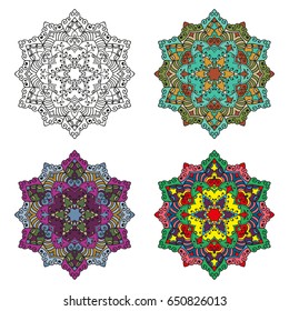 Mandala Vector Image Spherical Blackandwhite Color Stock Vector ...