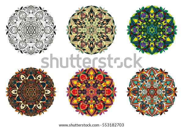 Mandala Vector Image Spherical Blackandwhite Color Stock Vector ...