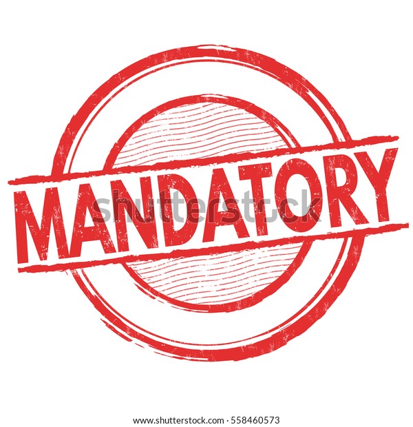 Mandatory Grunge Rubber Stamp On White Stock Vector (Royalty Free ...