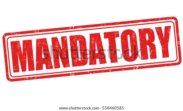 Mandatory Grunge Rubber Stamp On White Stock Vector (Royalty Free ...